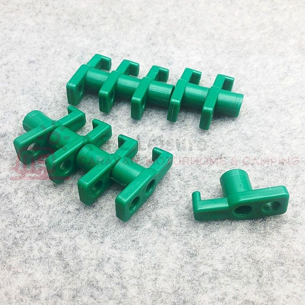 Hard Ground Steel Rock Peg Hooks GREEN - x10