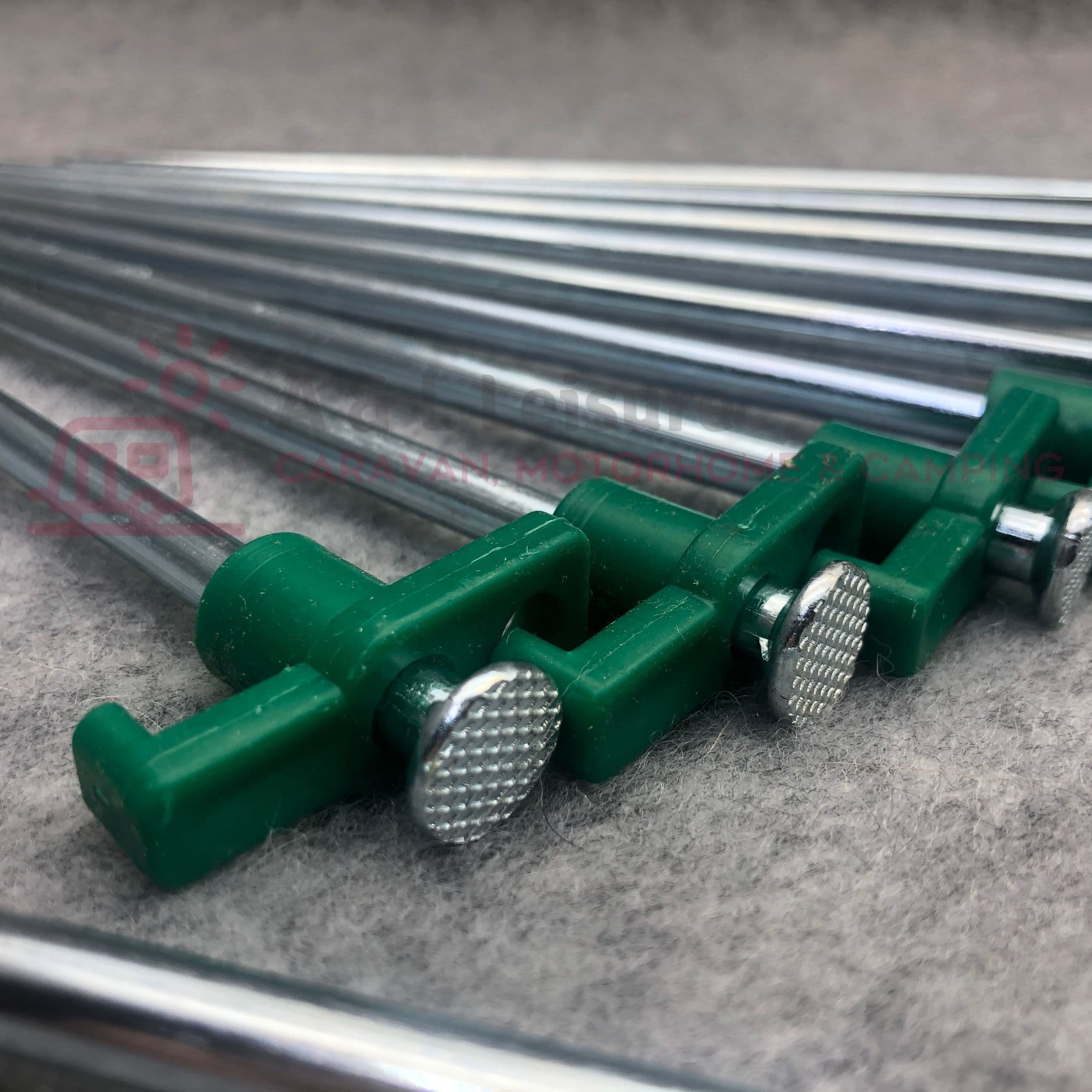 Hard Ground Steel Rock Pegs GREEN 25cm - x10