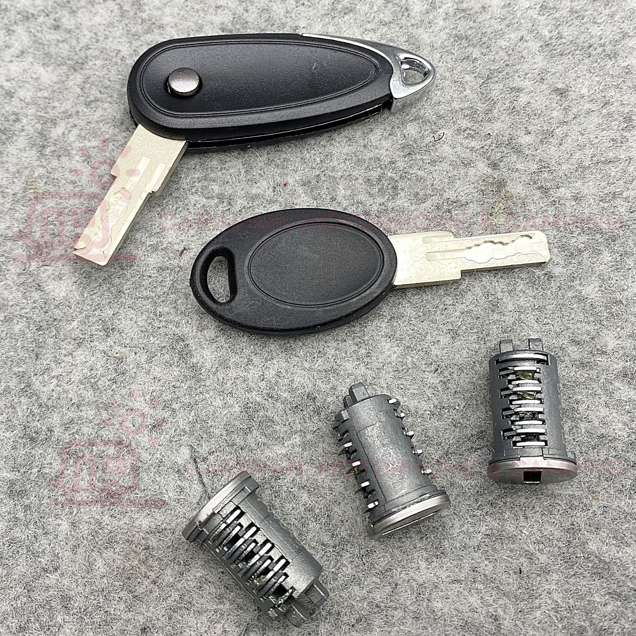 HARTAL FAWO Door Lock 3 x Barrels & Flip Key Set SWIFT Caravans ...