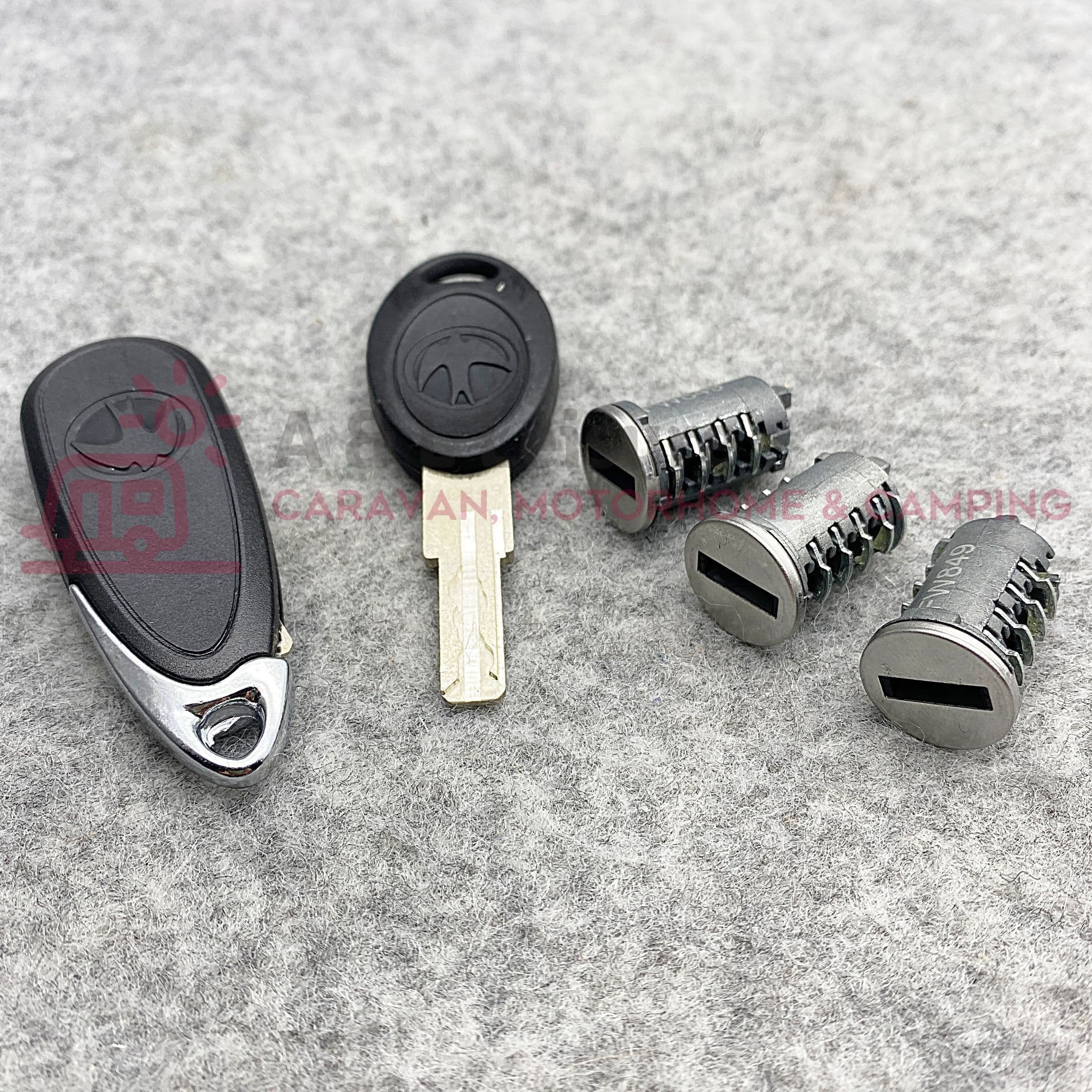 HARTAL FAWO Door Lock 3 x Barrels & Flip Key Set SWIFT Caravans ...