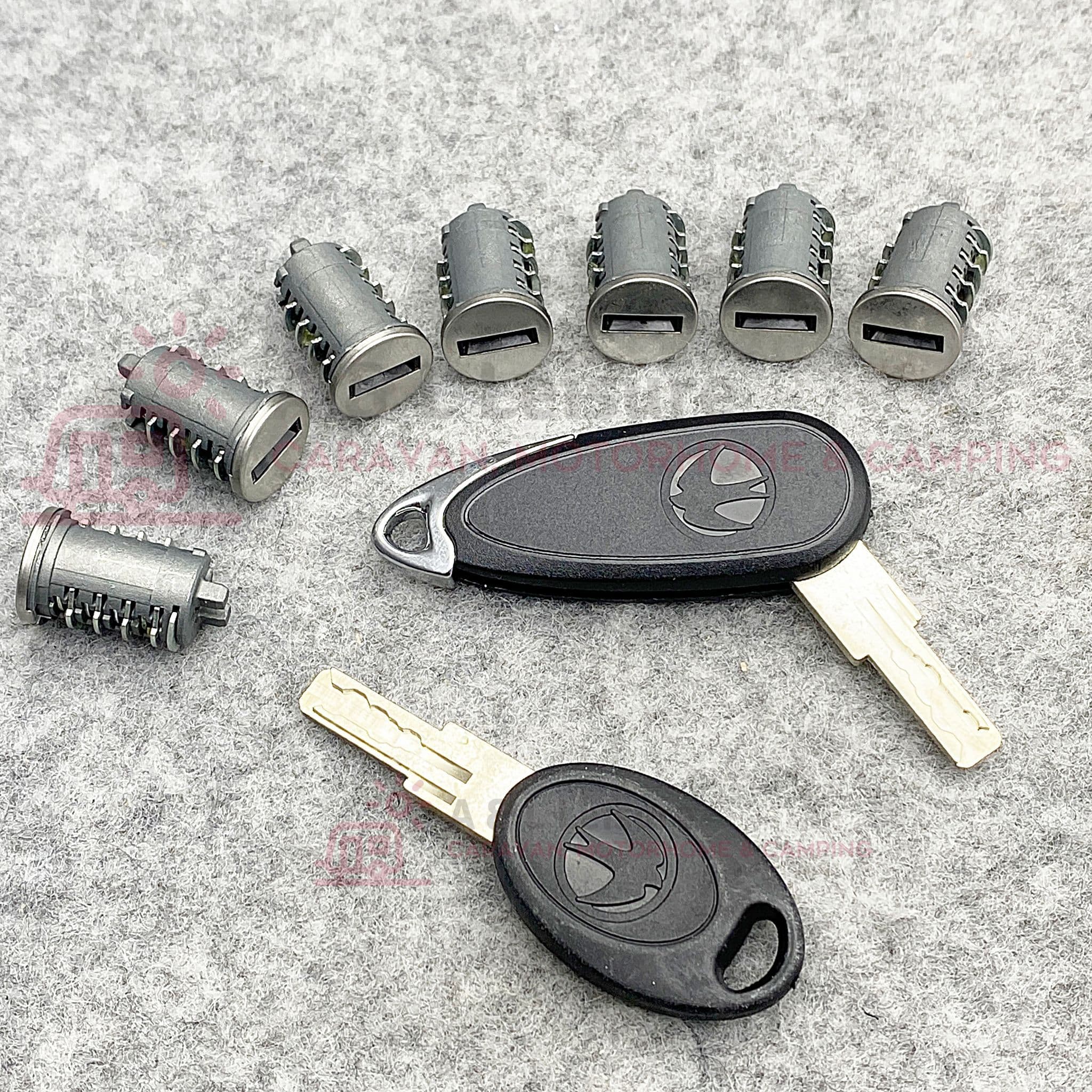 HARTAL FAWO Door Lock 7 x Barrel & Flip Key Set SWIFT Caravans - SWI7CYLSET