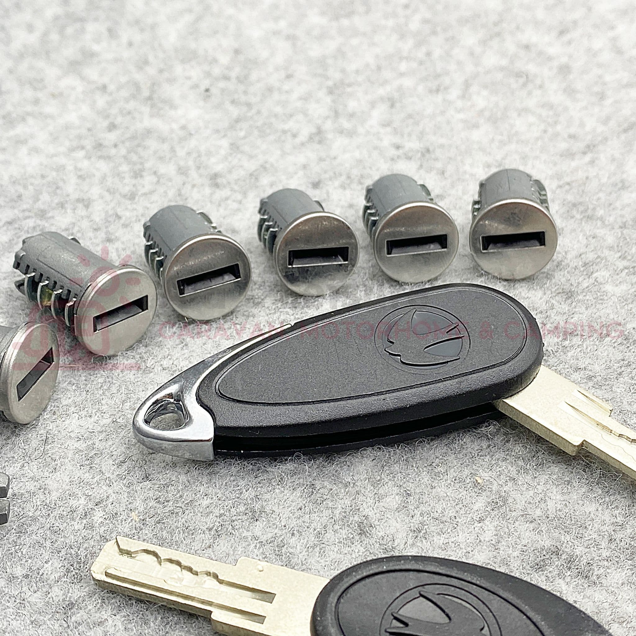 HARTAL FAWO Door Lock 7 x Barrel & Flip Key Set SWIFT Caravans - SWI7CYLSET