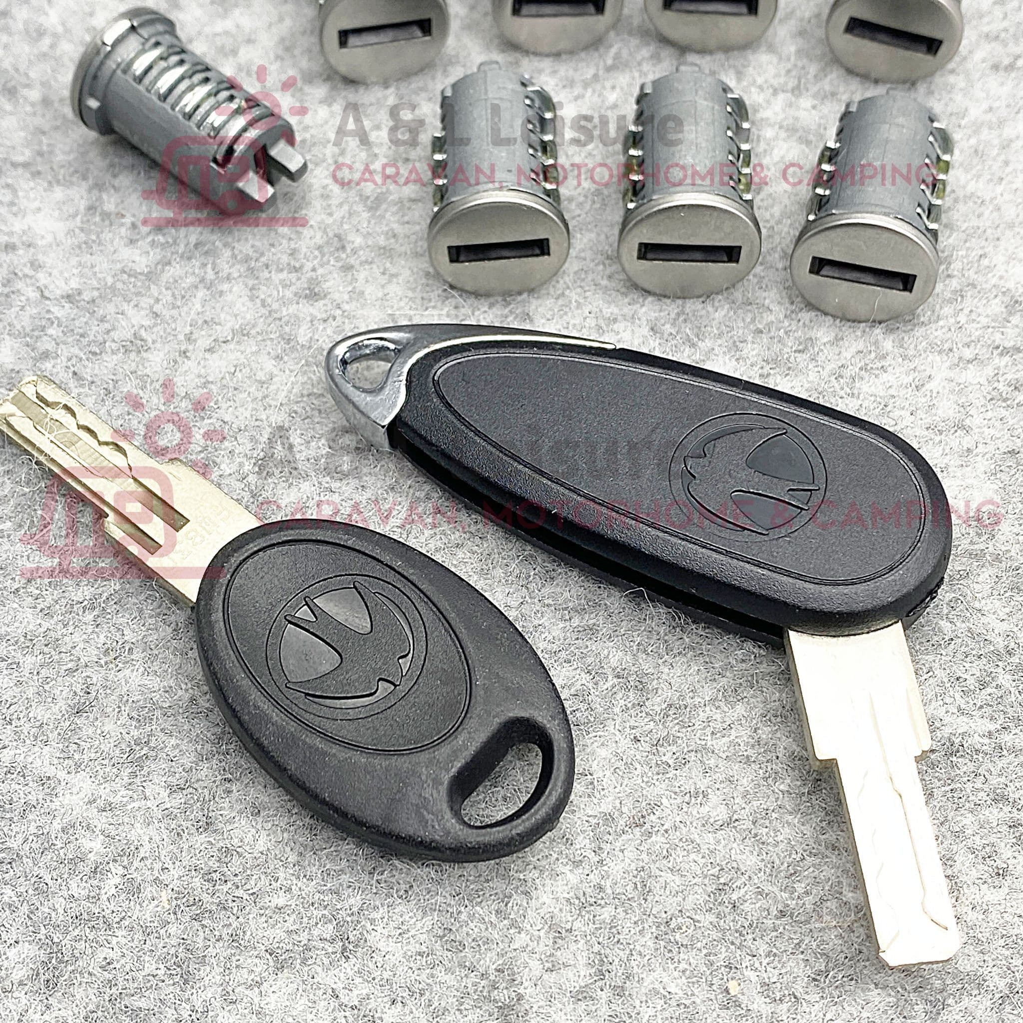 HARTAL FAWO Door Lock 8 x Barrel & Flip Key Set SWIFT Caravans - SWI8CYLSET