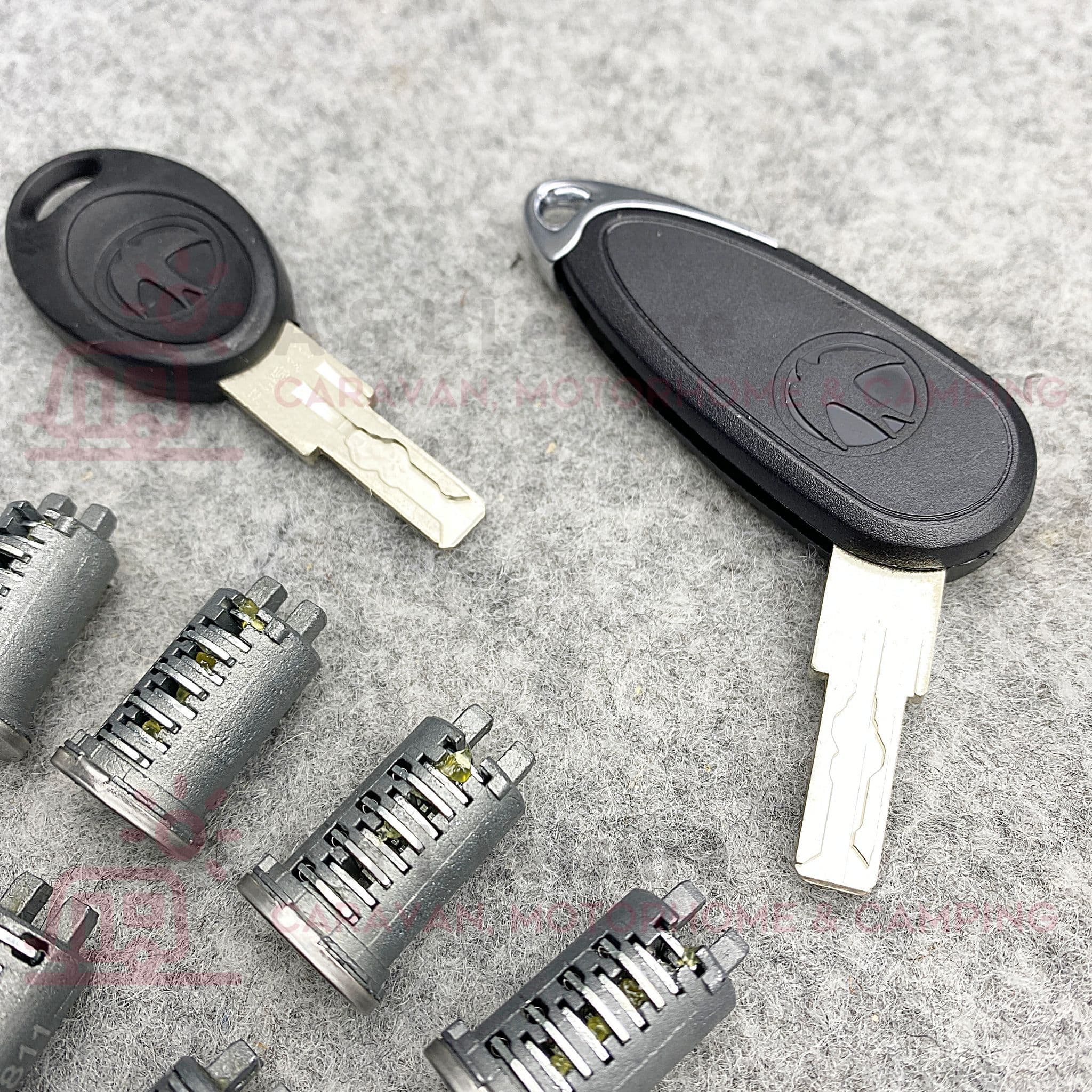 HARTAL FAWO Door Lock 9 x Barrel & Flip Key Set SWIFT Caravans - SWI9CYLSET