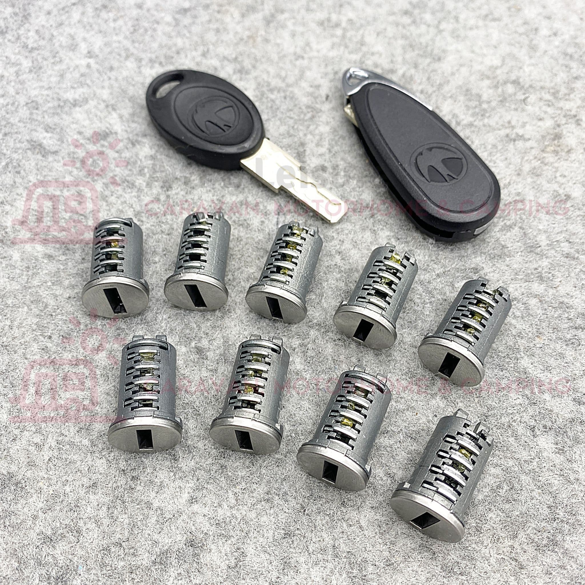 HARTAL FAWO Door Lock 9 x Barrel & Flip Key Set SWIFT Caravans - SWI9CYLSET