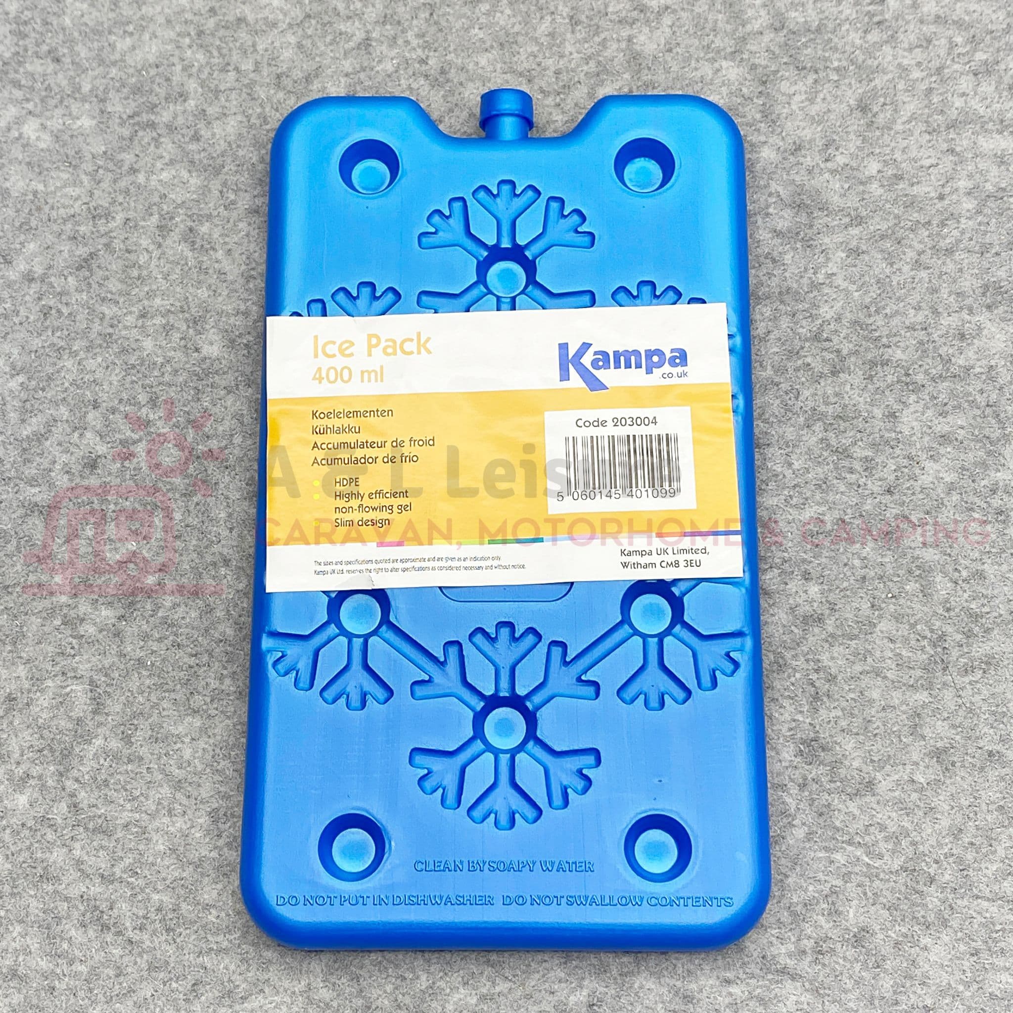 Kampa Slim Gel Ice Pack 400ML - Cool Bag Freeze Caravan Camping - 203004
