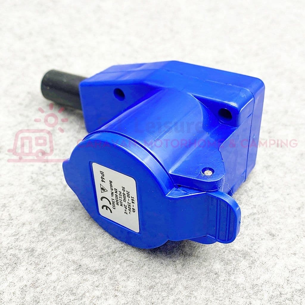 Mains Caravan Coupler 90 Degree - Angled Plug
