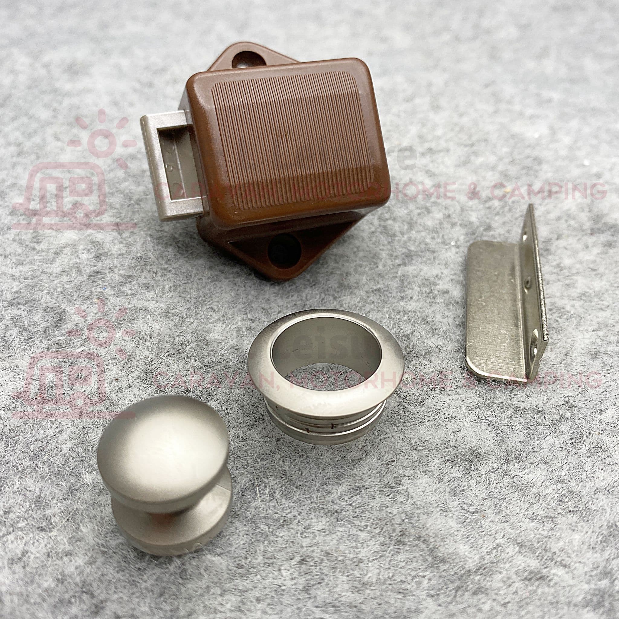 Mini NICKEL 15mm Push Button Catch Set Caravan Boat Camper Motorhome ...