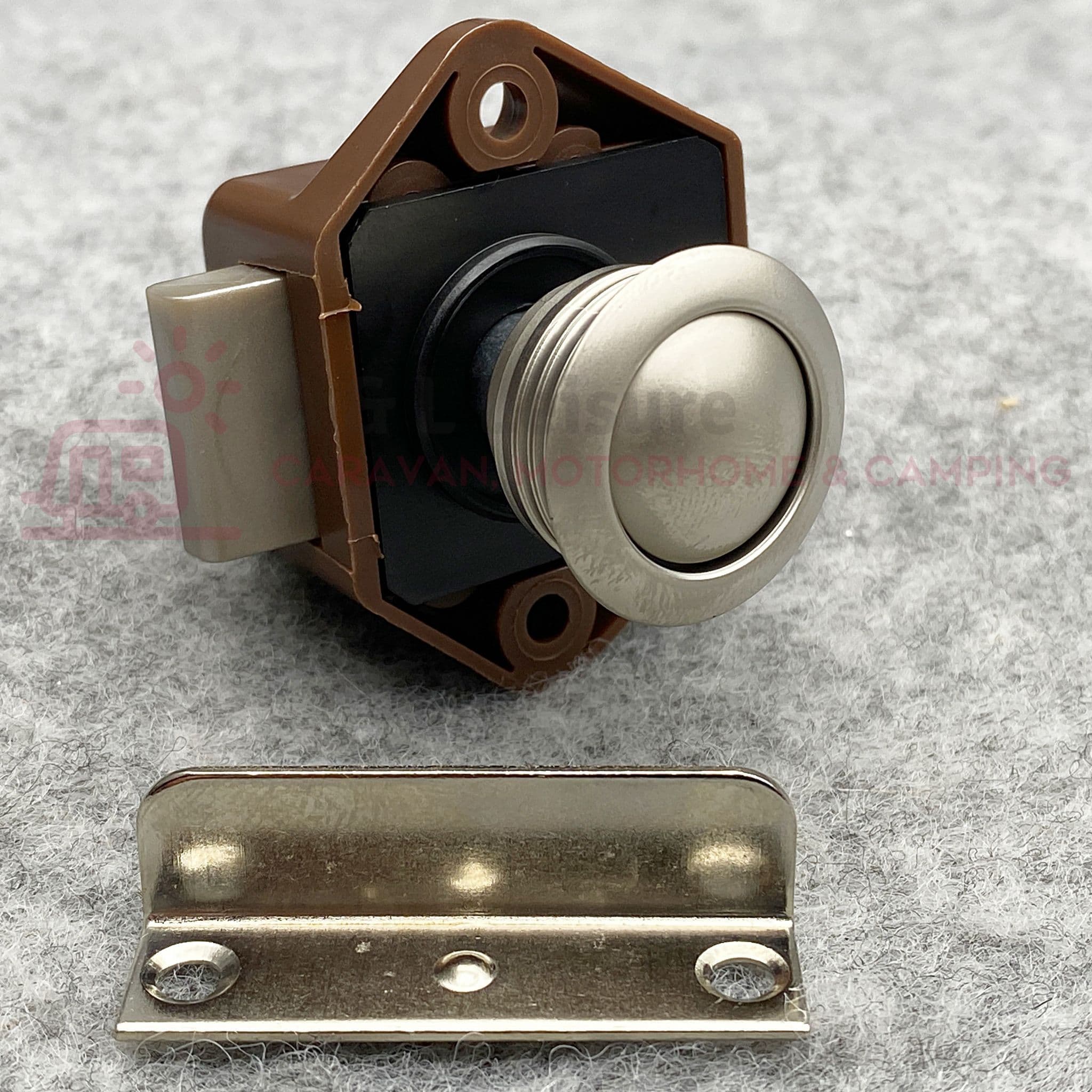 Mini NICKEL 15mm Push Button Catch Set Caravan Boat Camper Motorhome - AL110