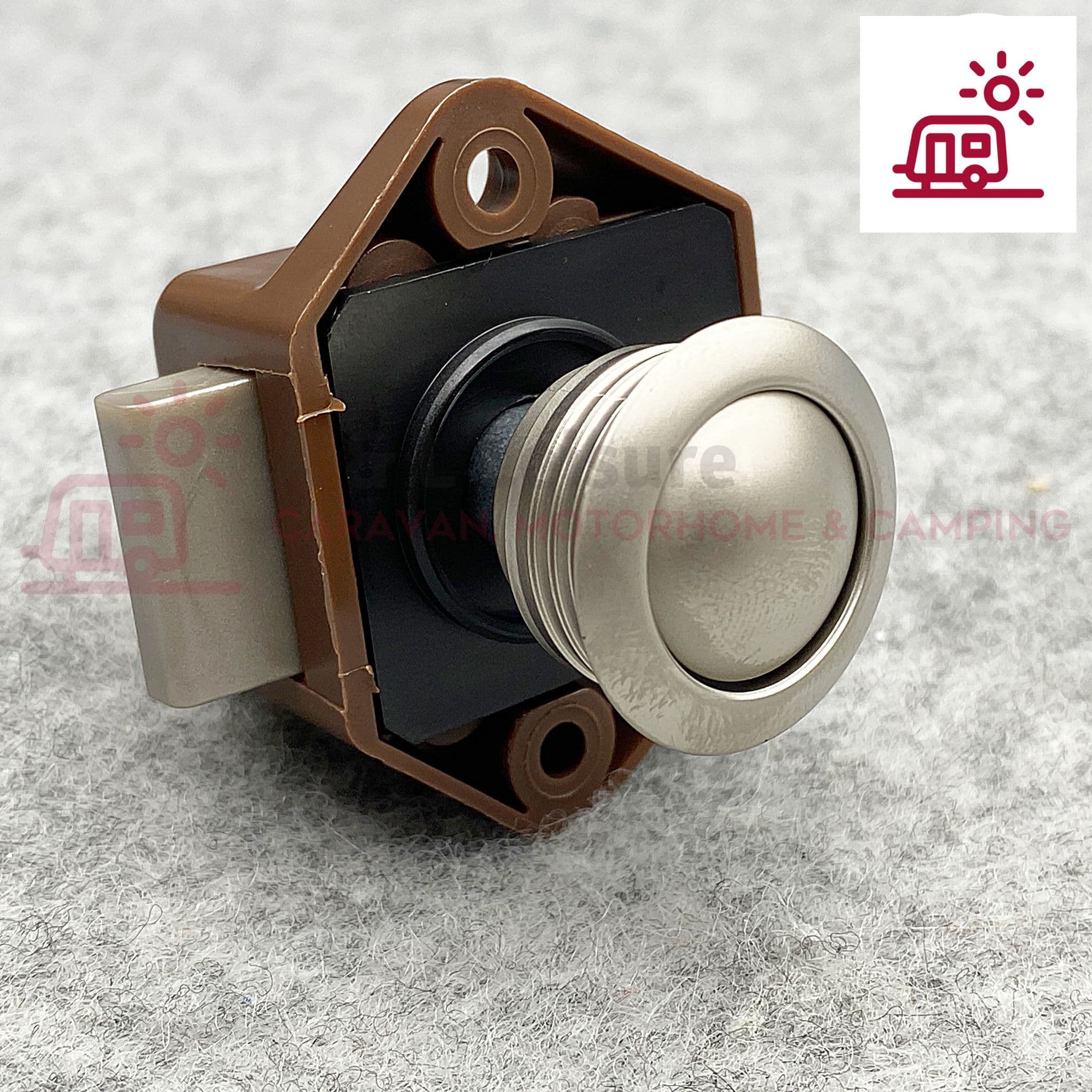 Mini NICKEL 15mm Push Button Catch Set Caravan Boat Camper Motorhome - AL110