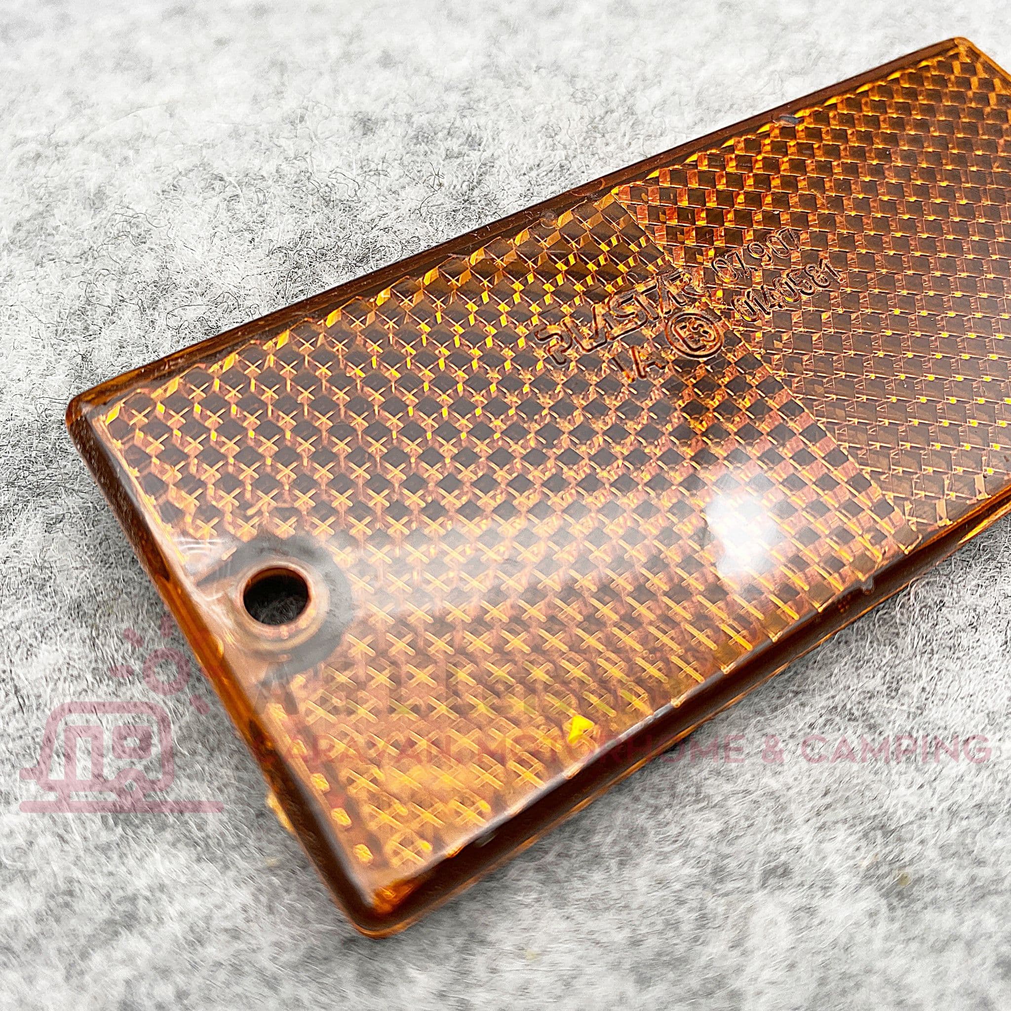 PLASTAR Rectangle Reflector AMBER Caravan M-Home Trailer Horse Box ...