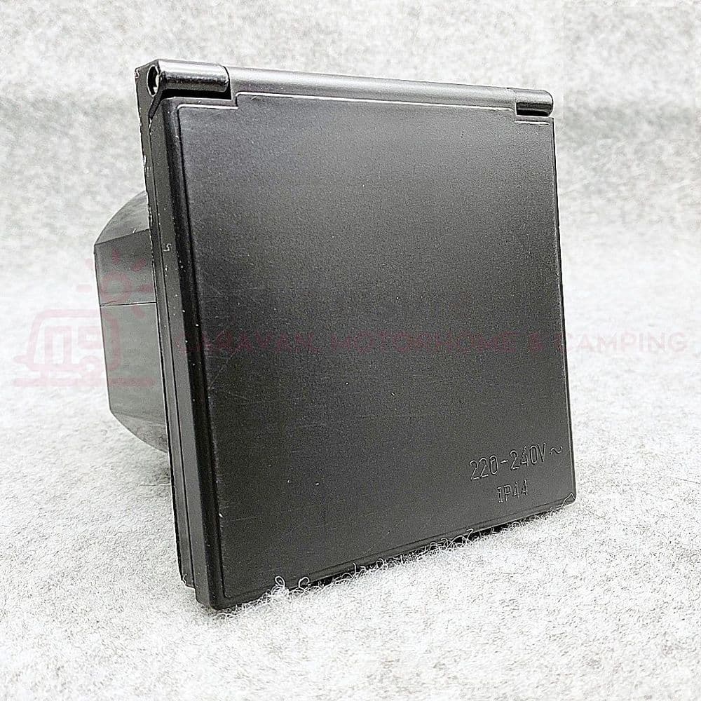 Powerpart Mains Hook Up Inlet Socket Flush Fitting - Black