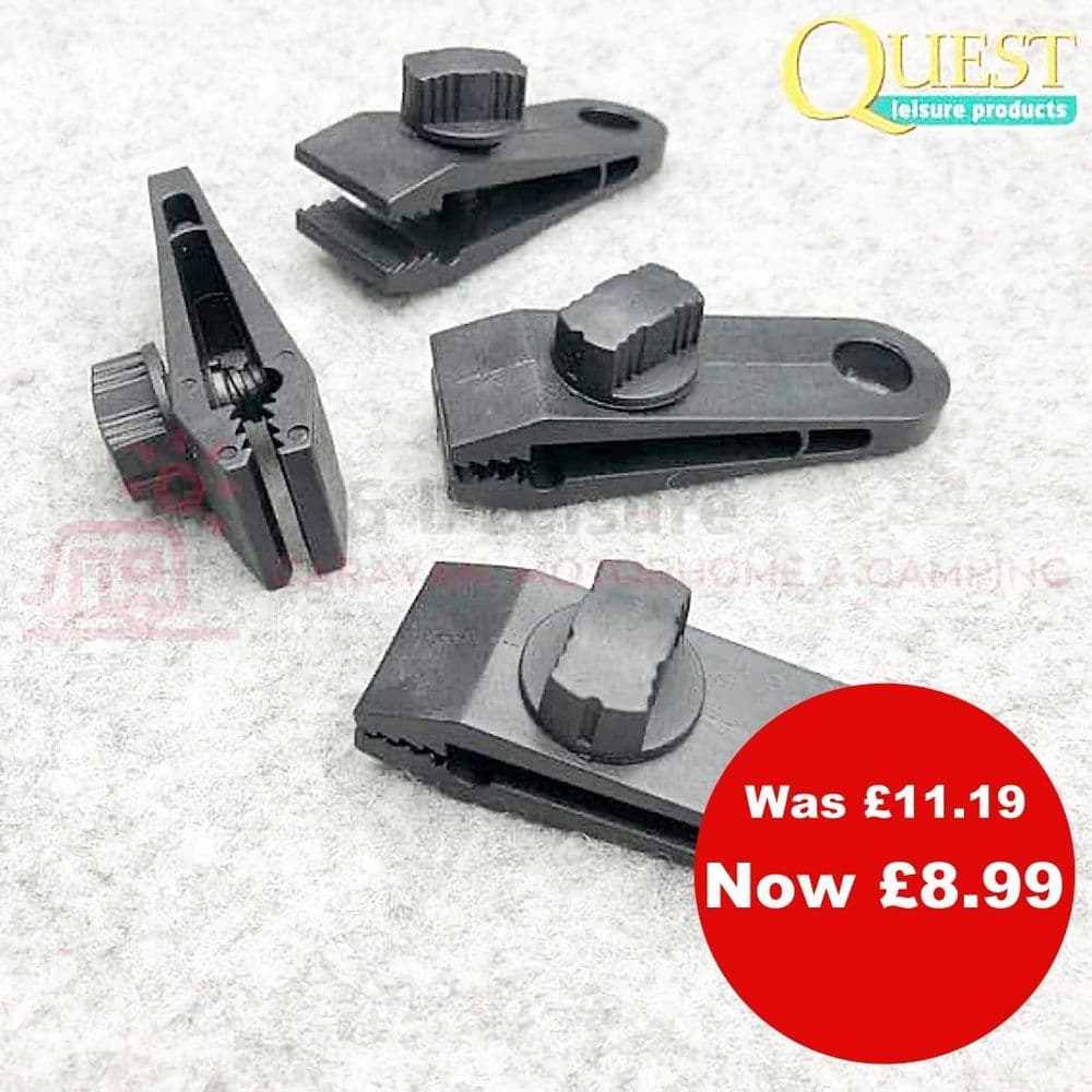 Quest Deluxe 4 Piece Clamp Set Tarpaulin Clamps - Instant Reusable ...