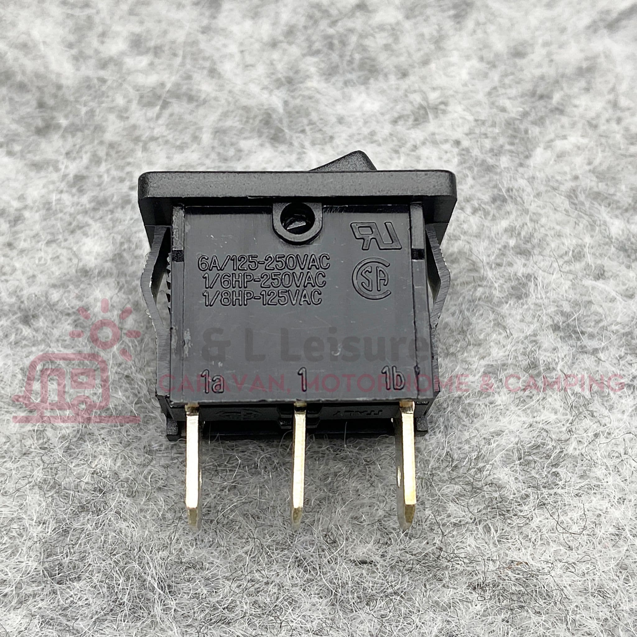 Small Mini Black Centre Off Rocker Switch Rectangle 12 - 250v - 320015