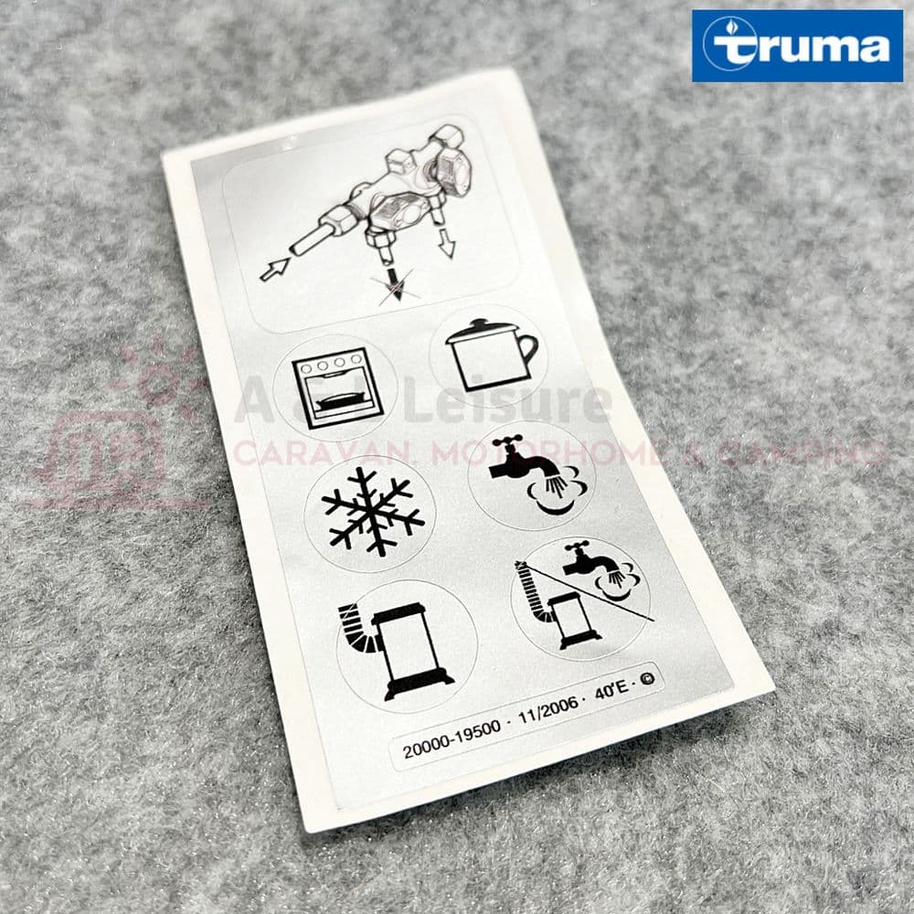 TRUMA Caravan Motorhome Gas Manifold Valve Adhesive Labels Sticker ...