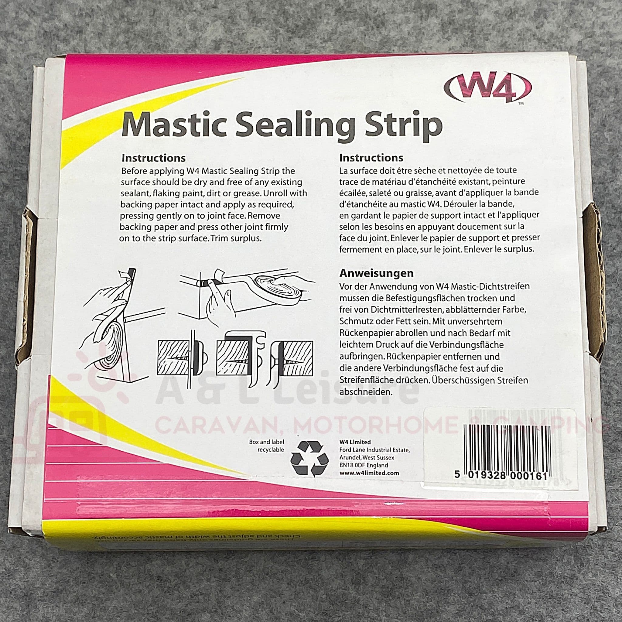 W4 Caravan Motorhome Mastic Sealing Strip GREY 19mm x 5m x 2 5mm - 00016