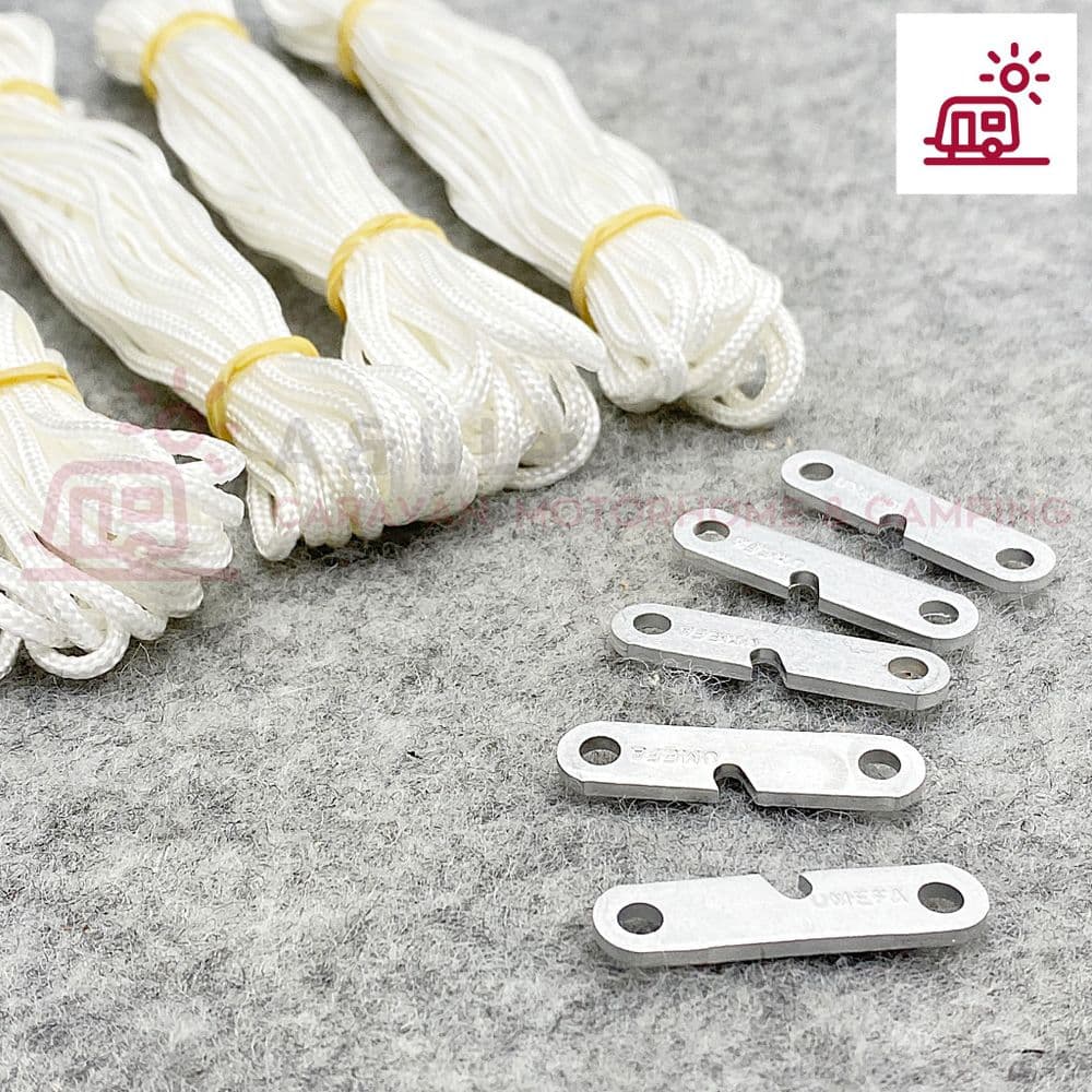 WHITE Guy Line Guy Rope Awning Tent 4 x 500 & Straight Runners AL120