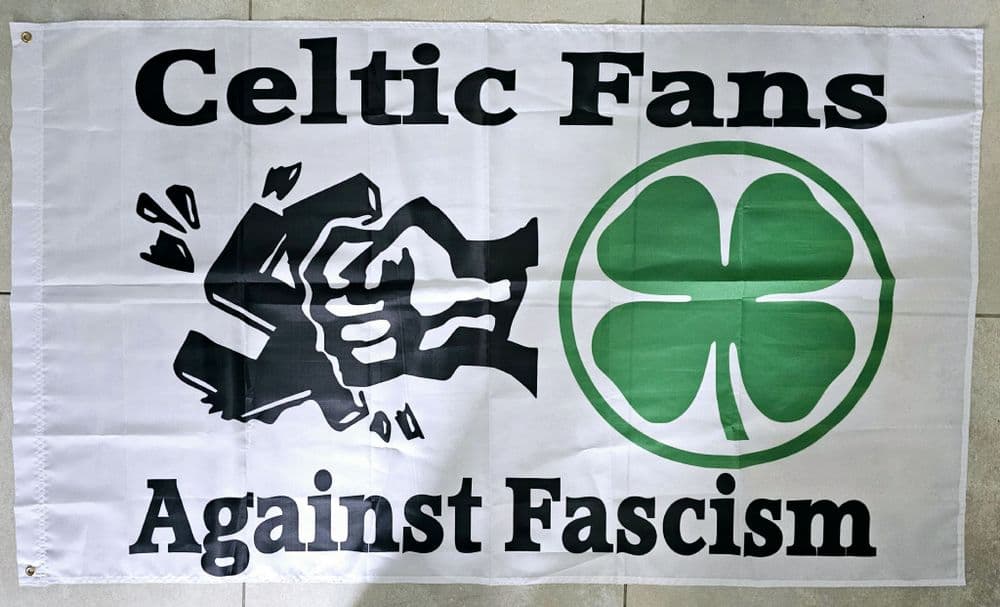Celtic Fans Against Fascism Flag