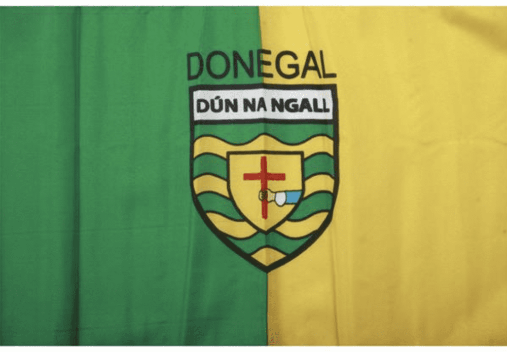 Donegal GAA Flag 12 x18 with stick