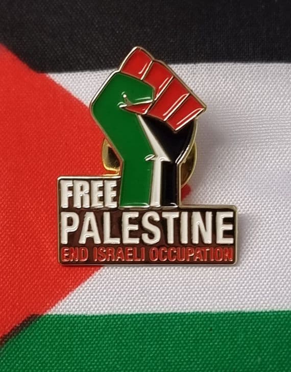 Free Palestine Fist Pin Badge