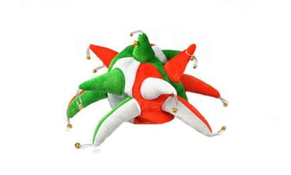 Green White & Orange Jester Hat