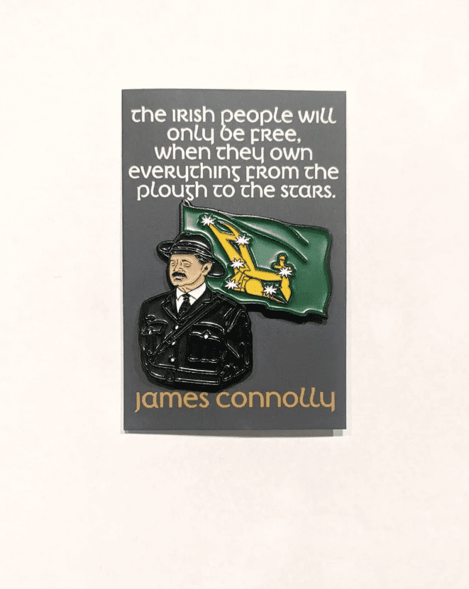James Connolly Pin Badge With Backing Card