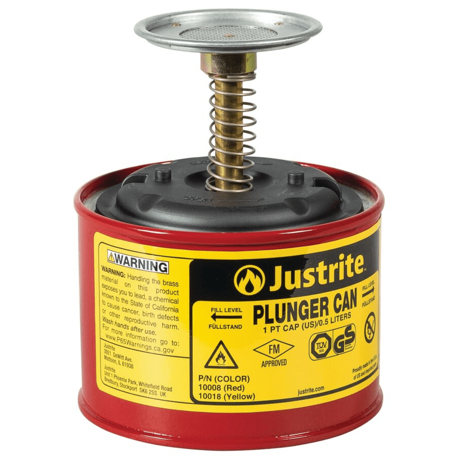 0 5ltr Justrite Safety Plunger Can - 10008