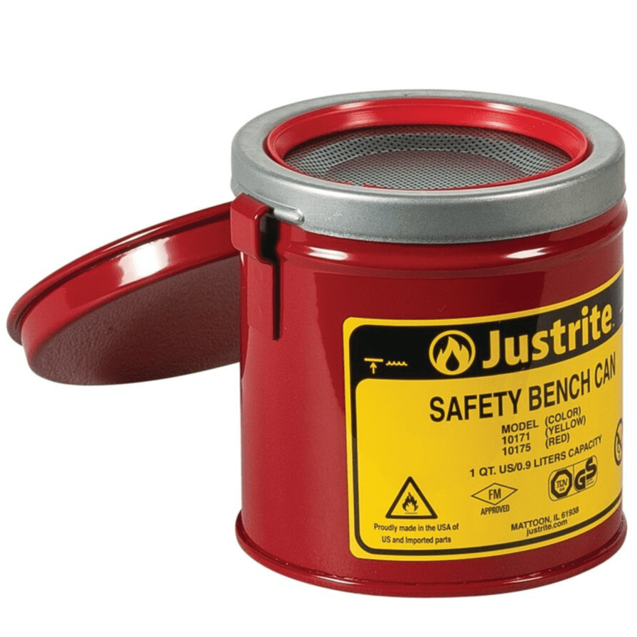Justrite Steel Safety Bench Can 1ltr Capacity - 10175
