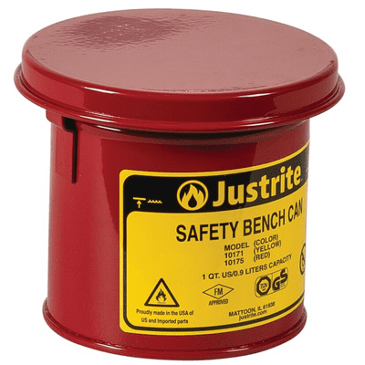 Justrite Safety Bench Cans