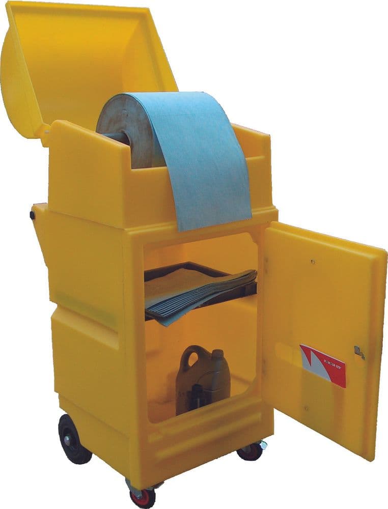 Maintenance Cart on Wheels with Small Shelf & Lockable Door - PMCS4