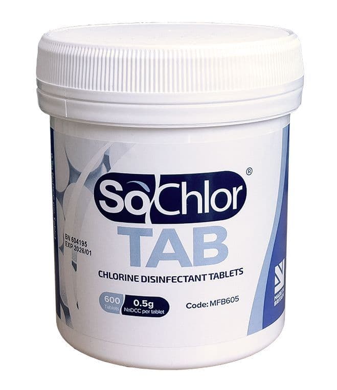 SoChlor TAB Disinfectant Tablet 0 5g x 600 Tablets Case of 12 - MFB605