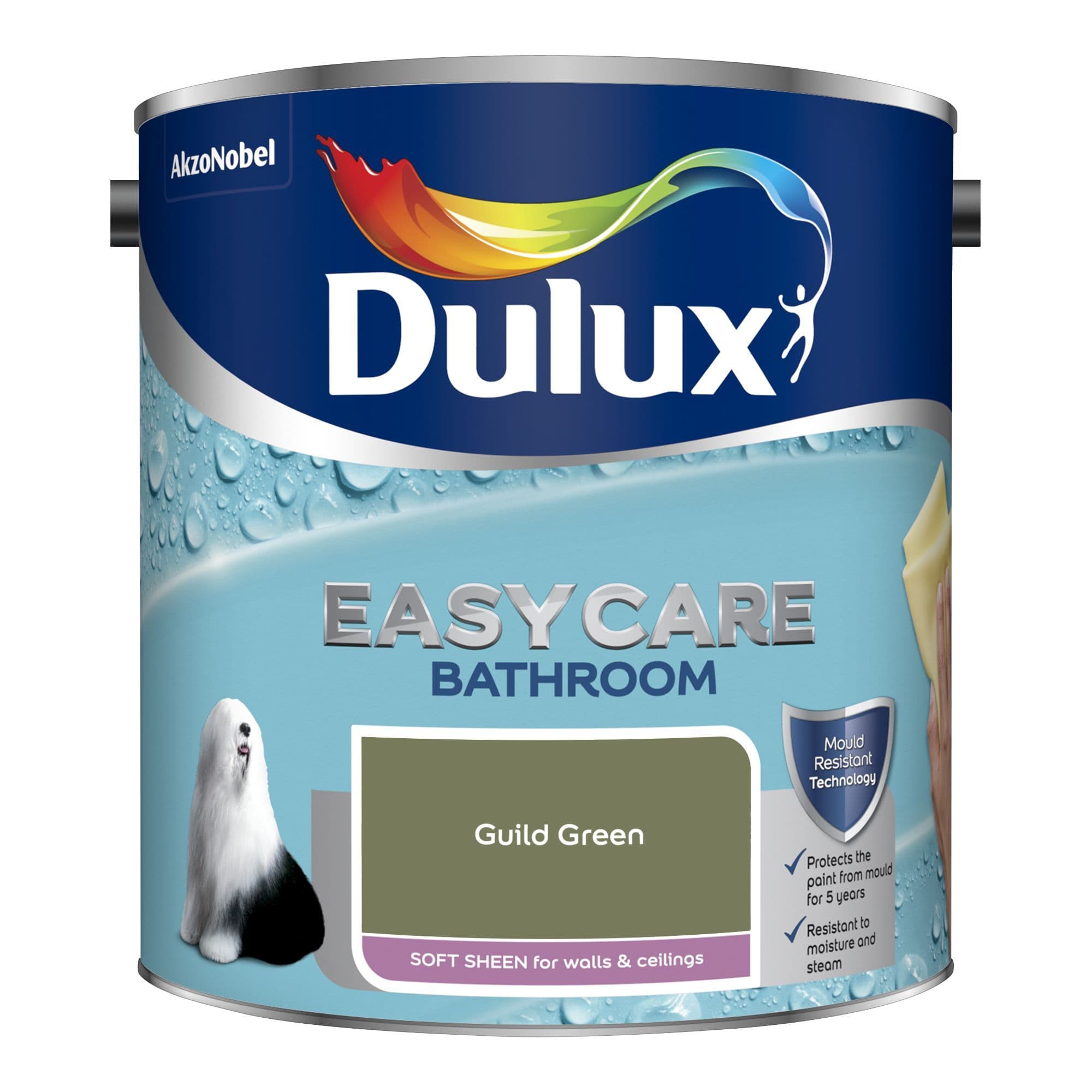 Dulux 2 5L Guild Green Easycare Bathroom Soft Sheen