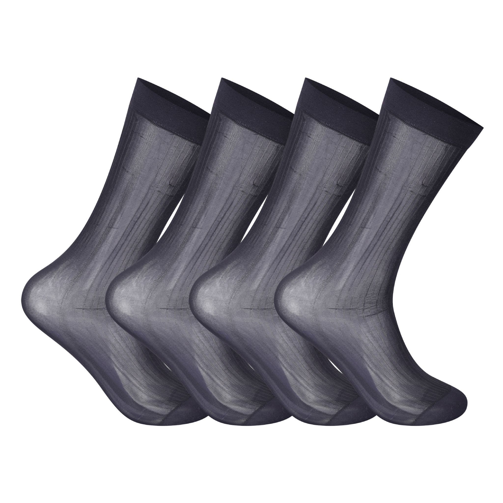 Black nylon silky socks men