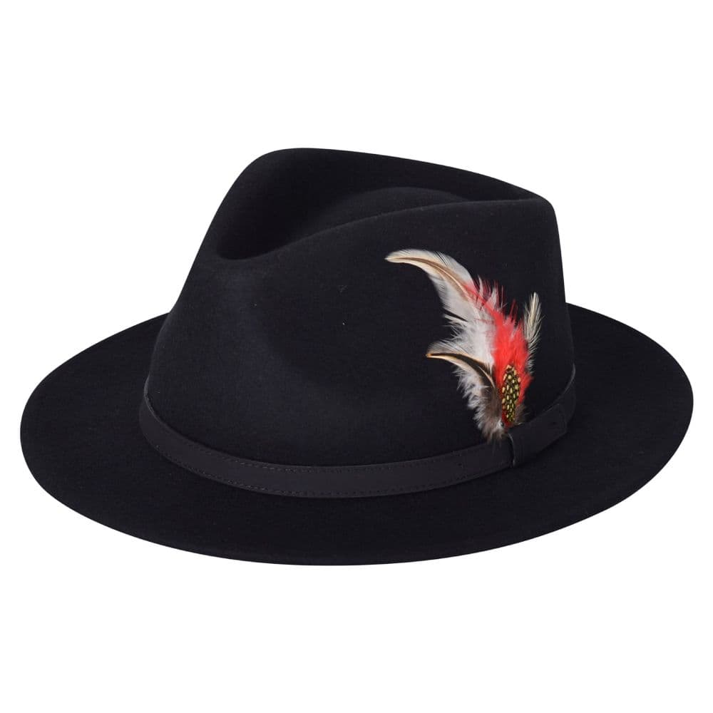 Black wool fedora