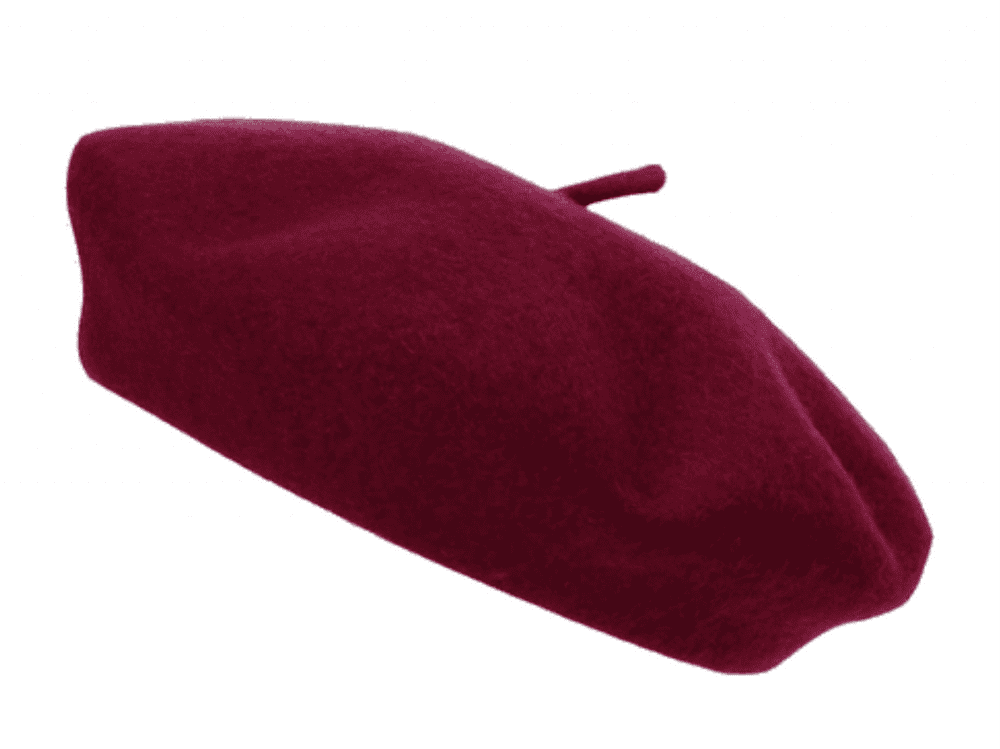 Dark Maroon wool beret hats