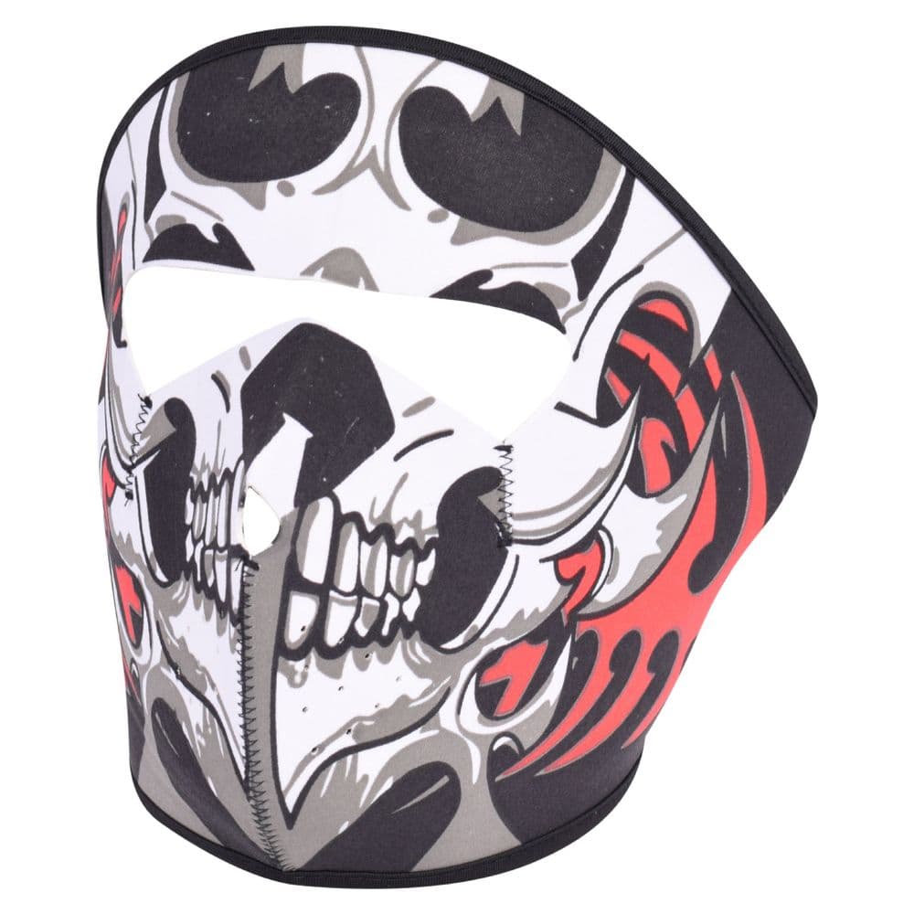 Full Face White Skull Reversible Face Mask