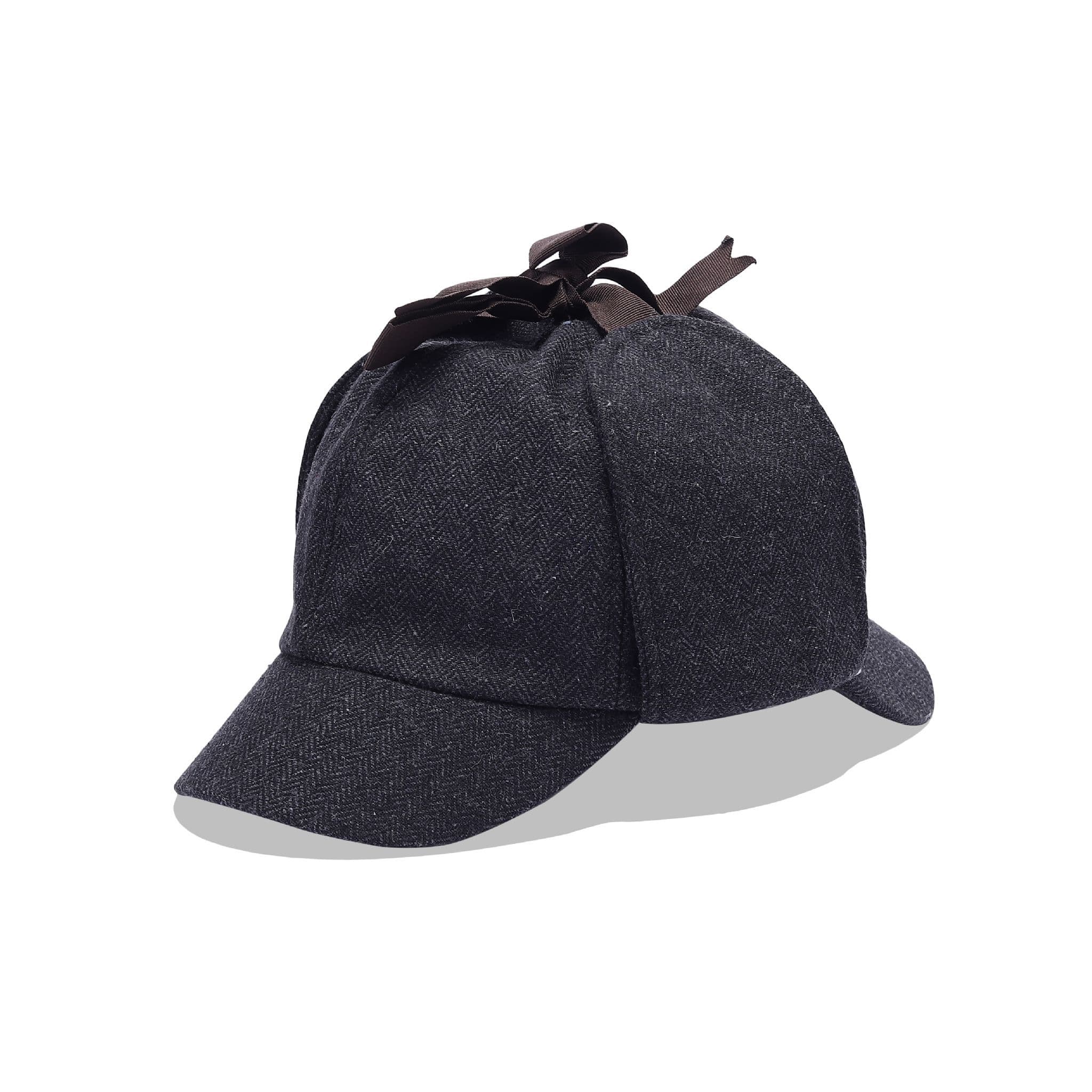 Gray Herringbone Deer Stalker Hat