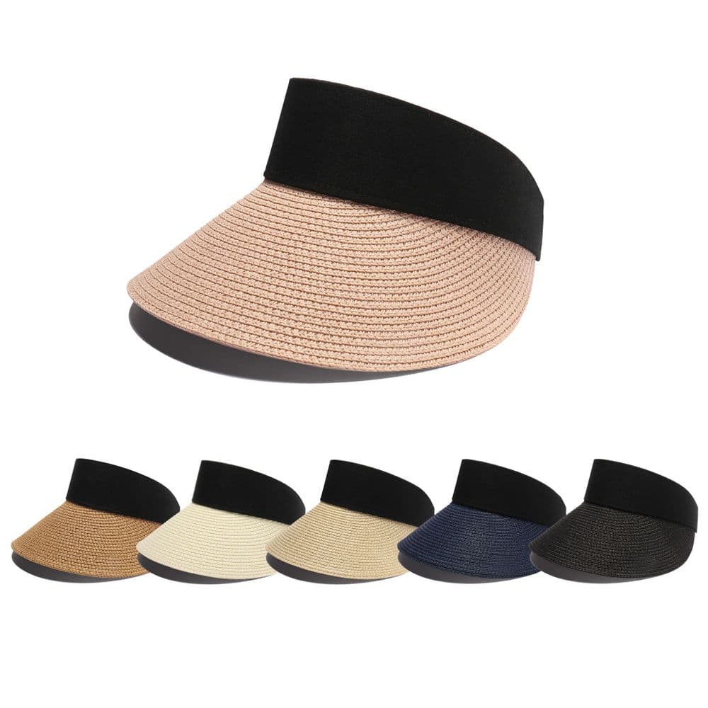 Ladies plain black band visor