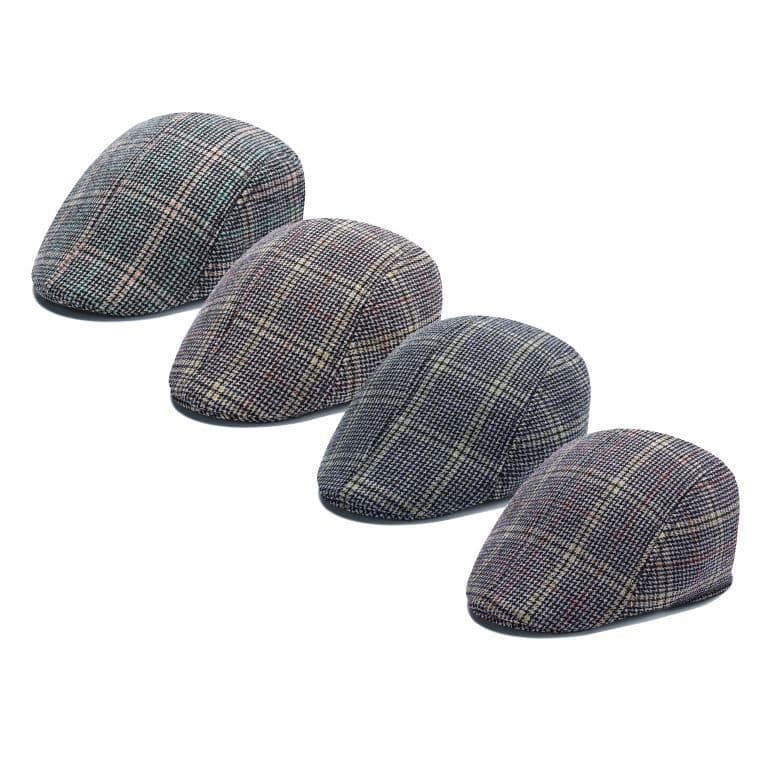 Men flat padded texas check hat