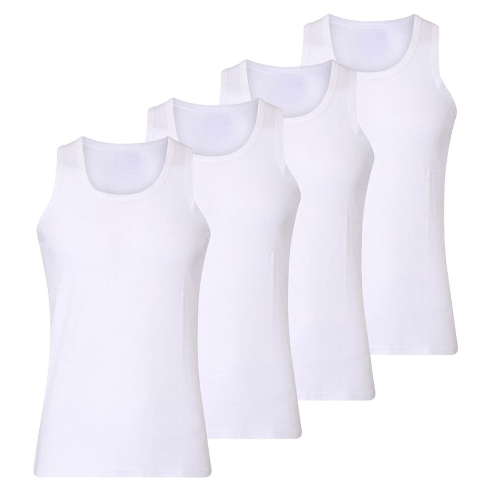 Men s white interlock vest 100 Cotton
