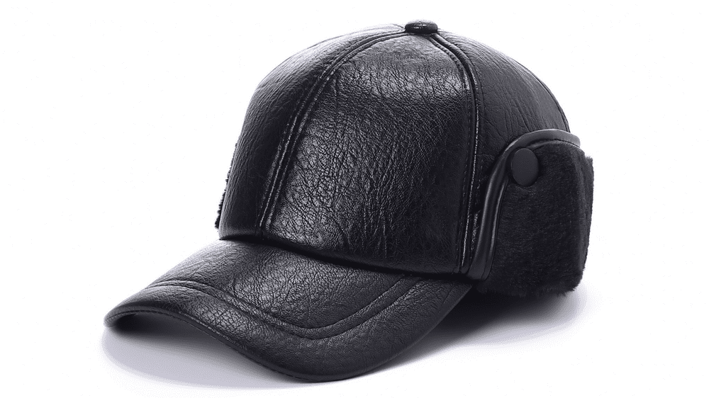 Plain Black PU cap