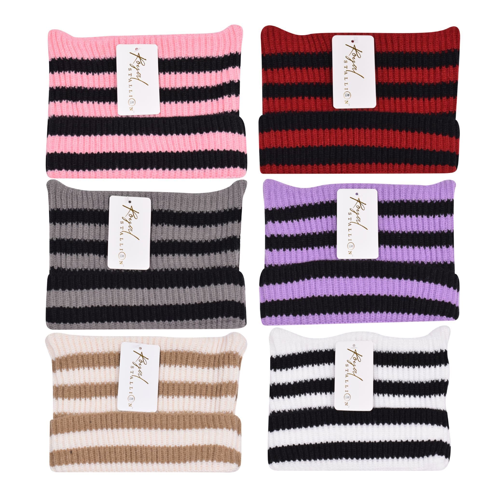 Plain stripped neckwarmer