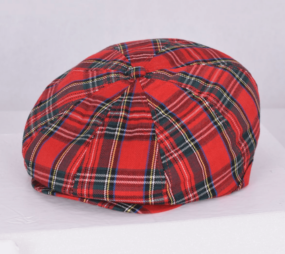 Scottish Check 8 Pannel Flat Hat