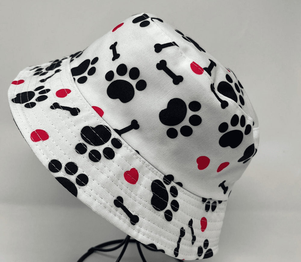 sunflower dog paw bone bucket hat