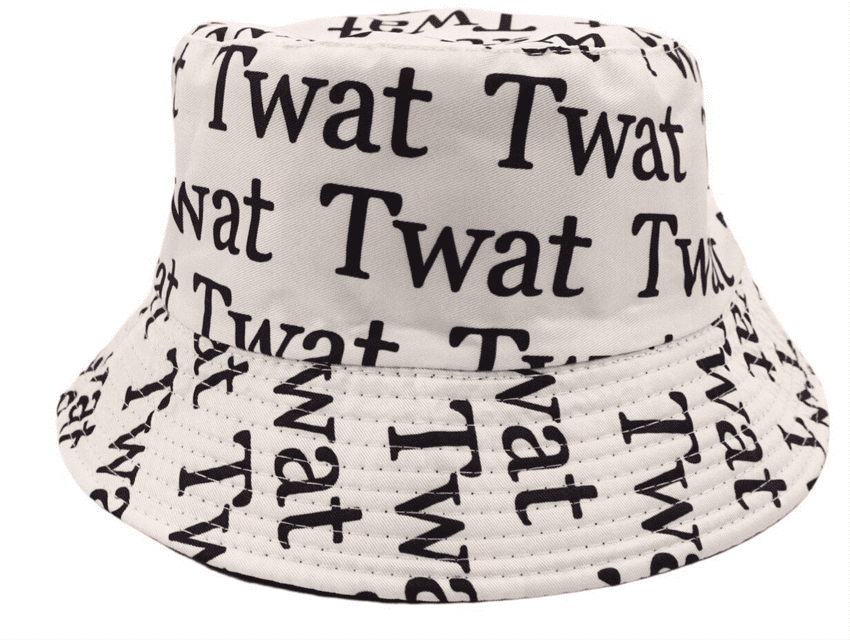 Twat bucket hat white