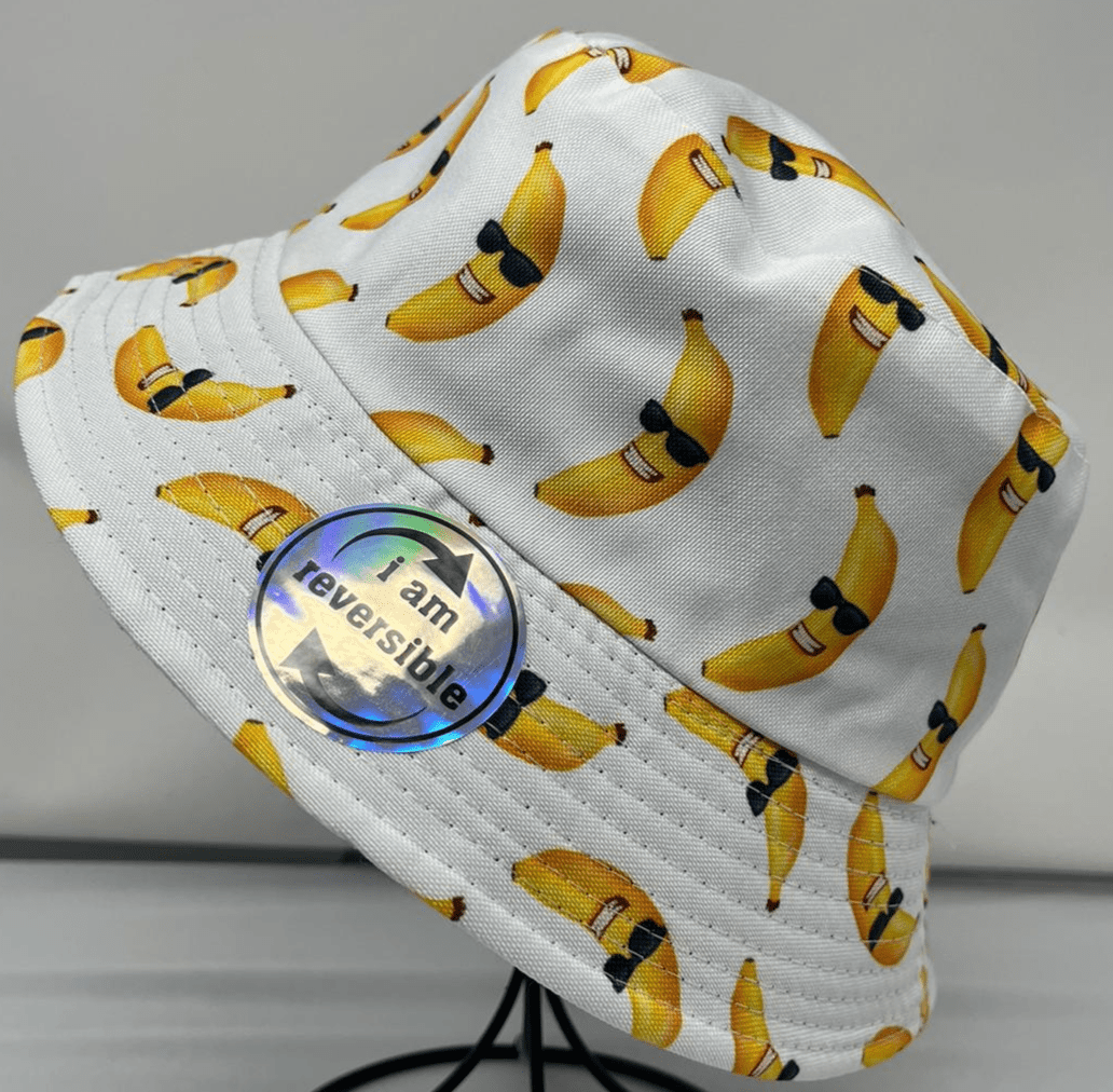 white banana shade bucket hat