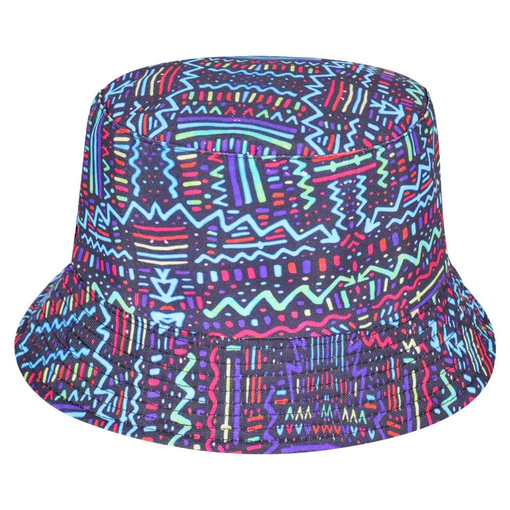 Wholesale bucket hat with multicoloured zig zag