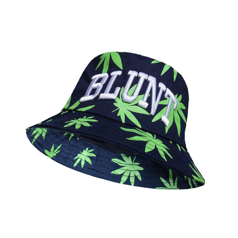 Wholesale bucket hat with navy Blunt marijuana
