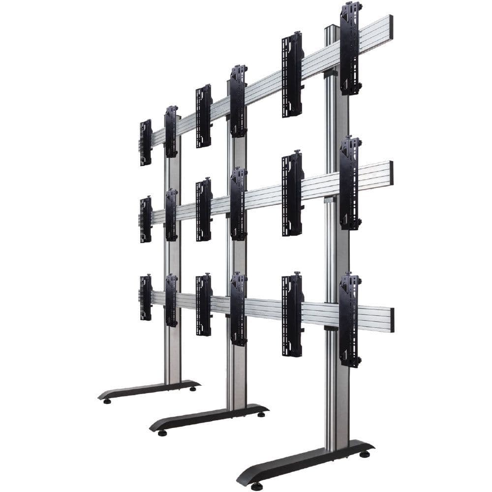 B-Tech System X Universal 3x3 Videowall Stand For 60in Screens