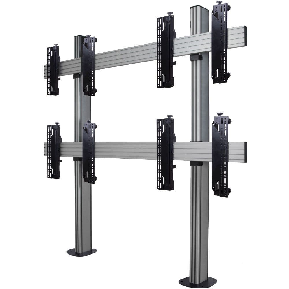 B-Tech System X Universal Bolt Down 2x2 Videowall Stand For 46 - 60in ...